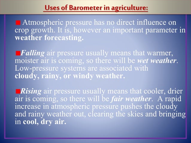 Use of agro meterological instruments in agriculture | PPTX