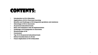 Use of AI in Classrooms For Effective Learning .pptx