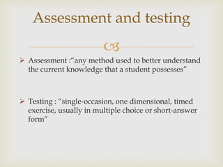 Use of alternative assessment techniques in enhancing the meaningful ...