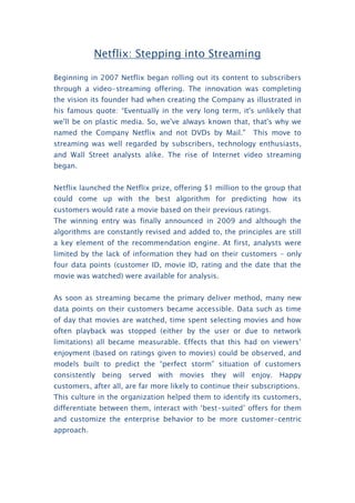 Use of Analytics by Netflix - Case Study | PDF