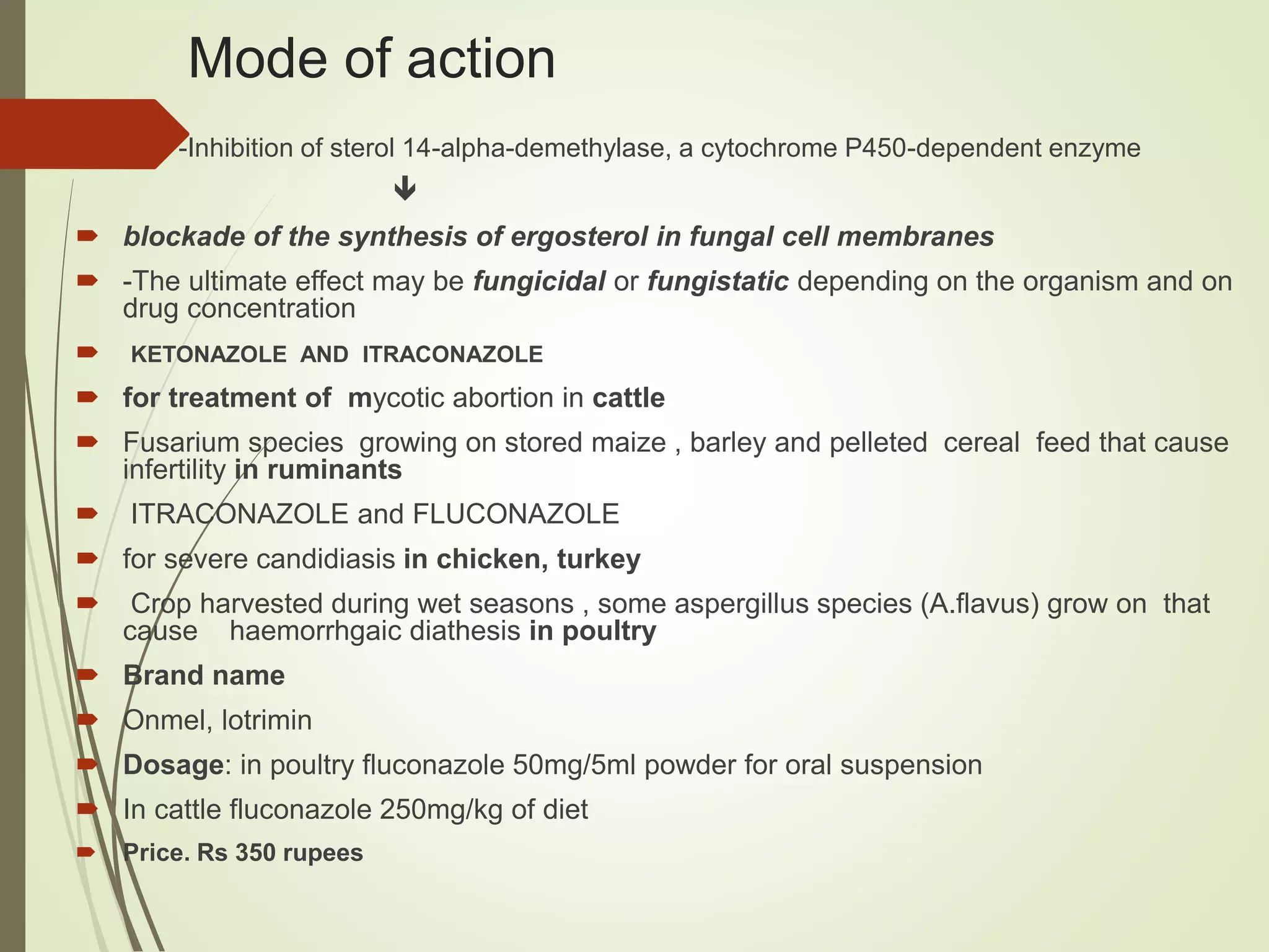 Use of antifungal in poultry and ruminant | PPTX