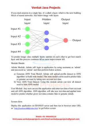 Use of artificial neural networks to identify fake profiles | DOCX