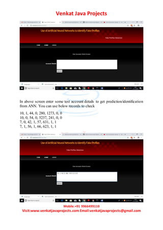 Use of artificial neural networks to identify fake profiles | DOCX