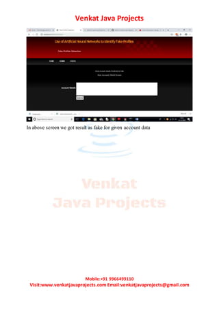 Use of artificial neural networks to identify fake profiles | DOCX