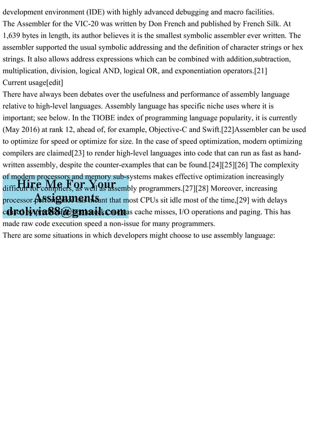 Use of assembly language[edit]Historical perspective[edit]Assemb.pdf | Programming Languages ...