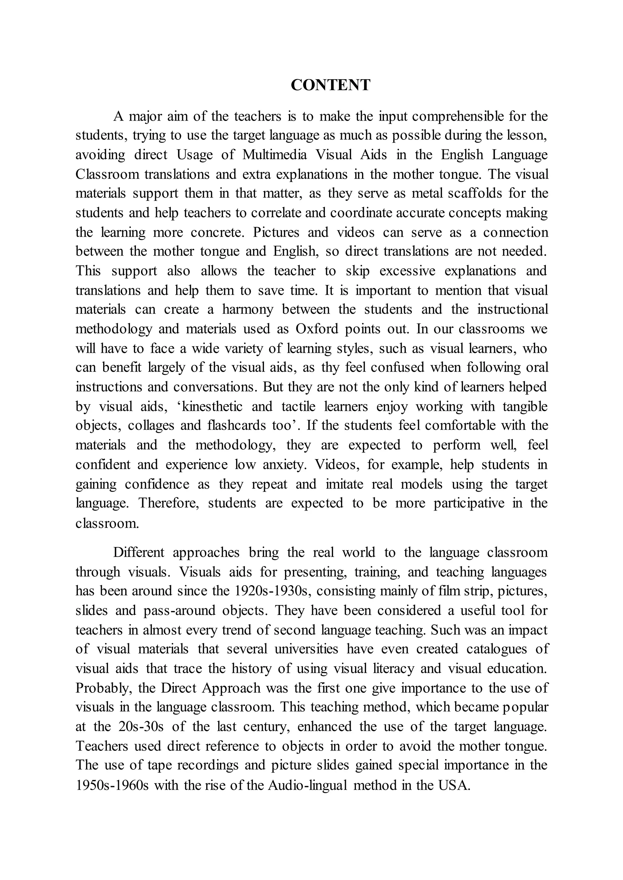 Use of audio visual aids in language learning | DOCX