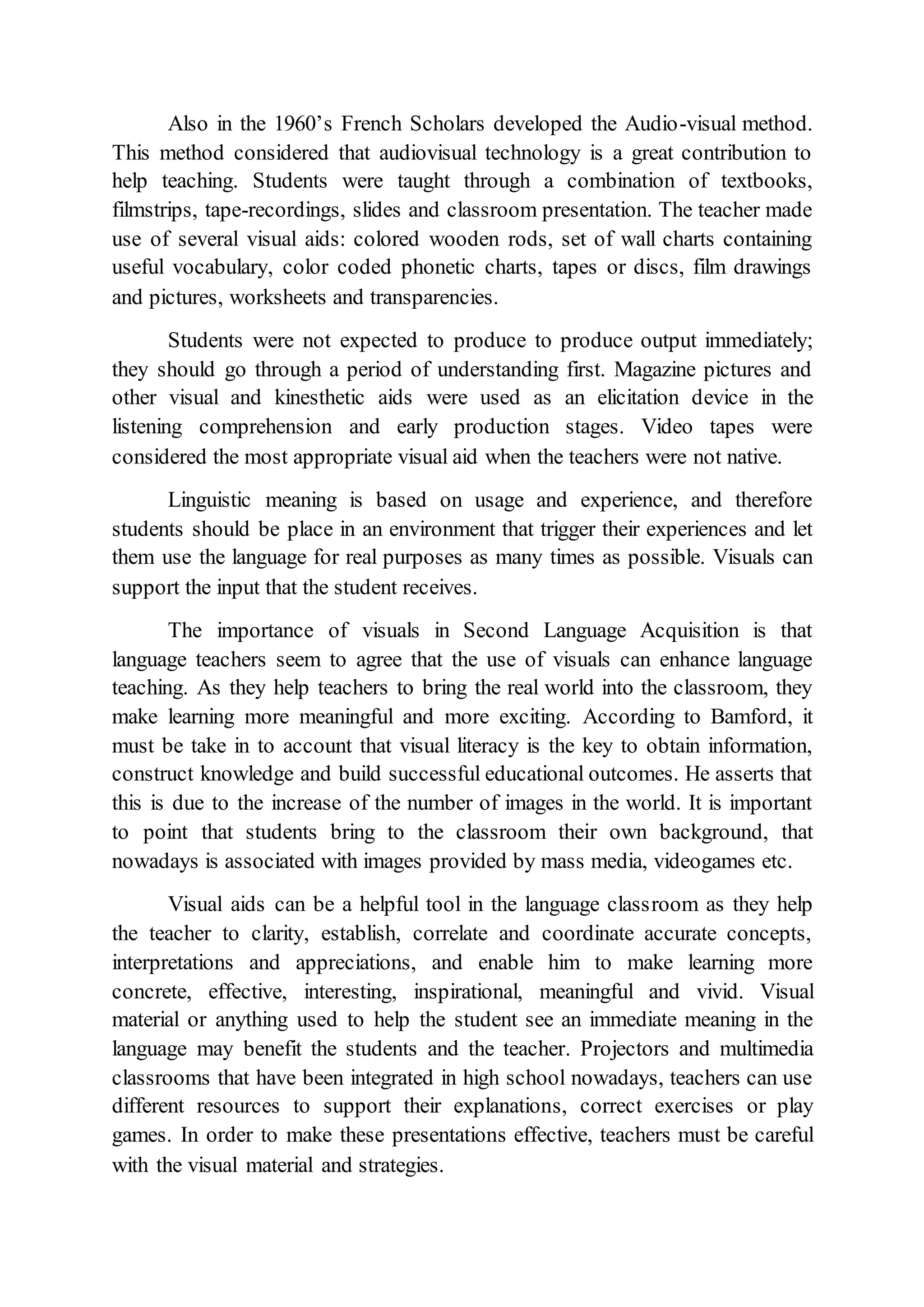 Use of audio visual aids in language learning | DOCX