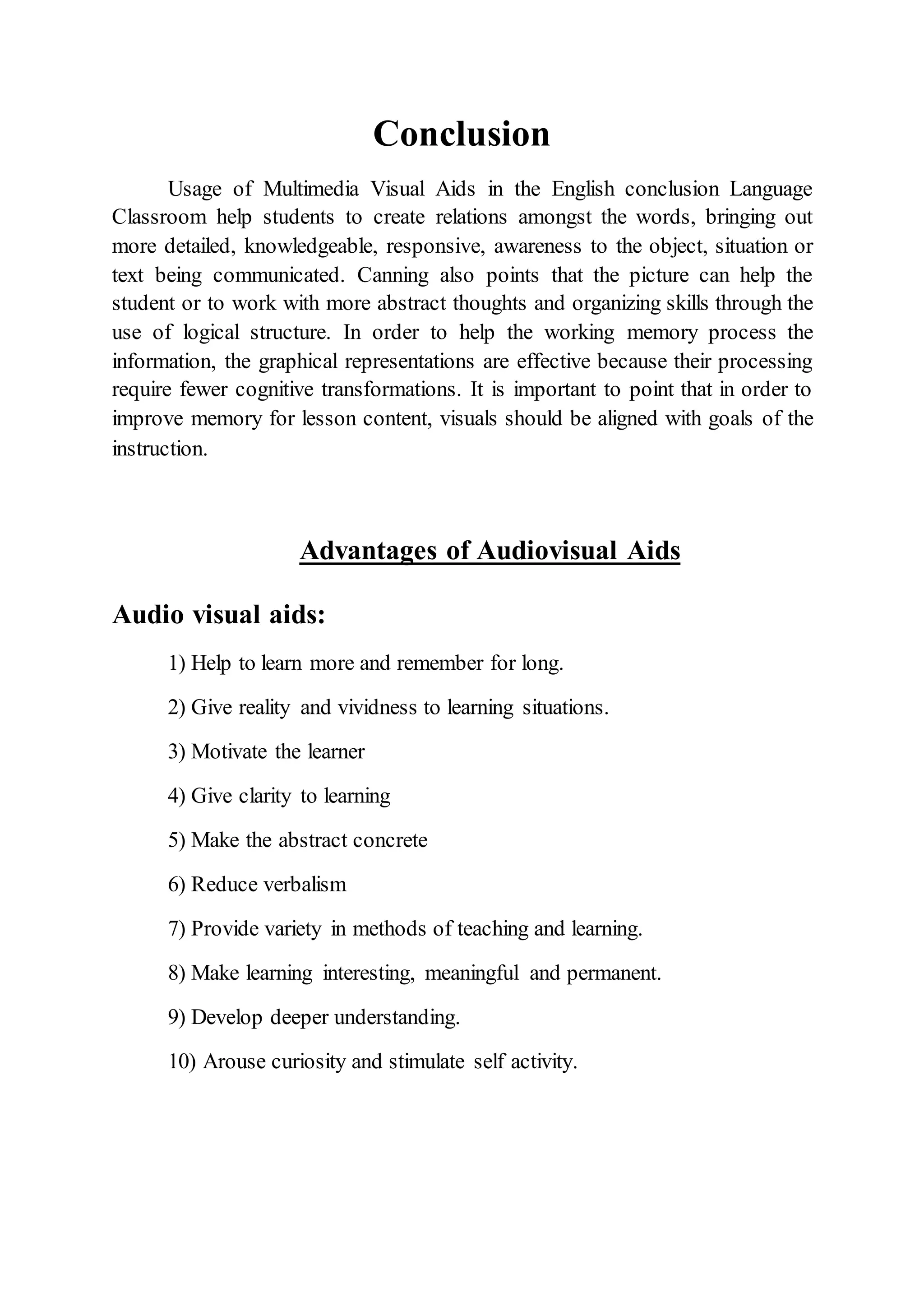 Use of audio visual aids in language learning | DOCX