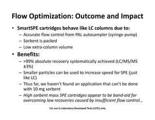Use of automation to achieve high performance solid phase extraction | PPT