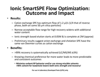 Use of automation to achieve high performance solid phase extraction | PPT