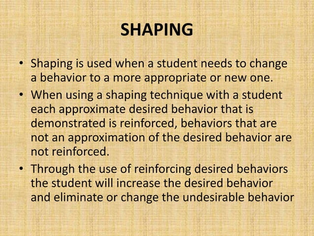 Use of behavior modification in school setting | PPTX | Education