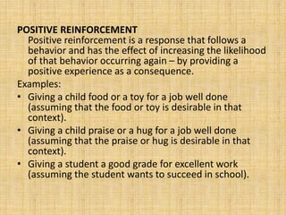 Use of behavior modification in school setting | PPTX