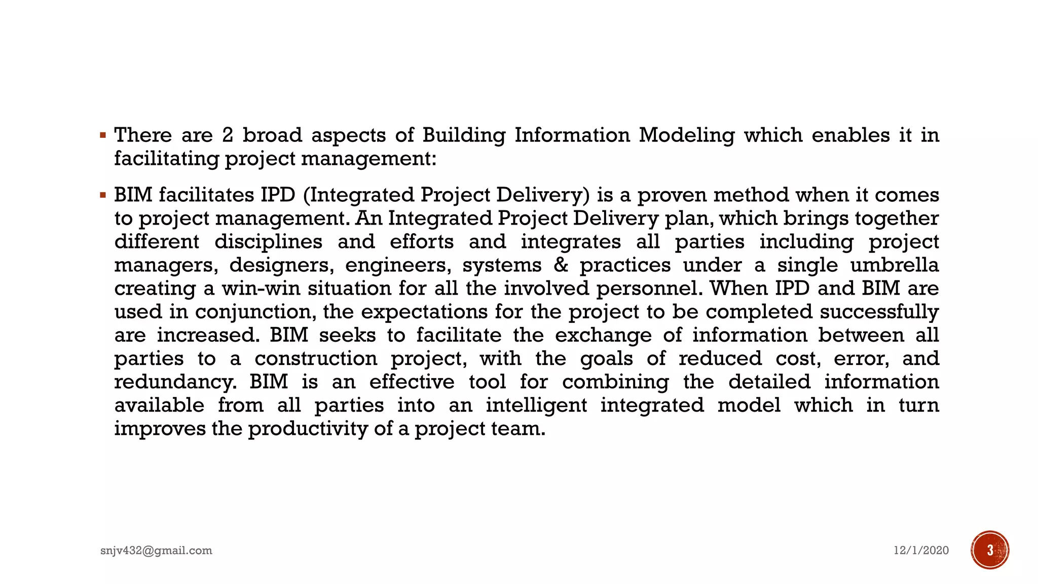 Use of bim in project management | PDF