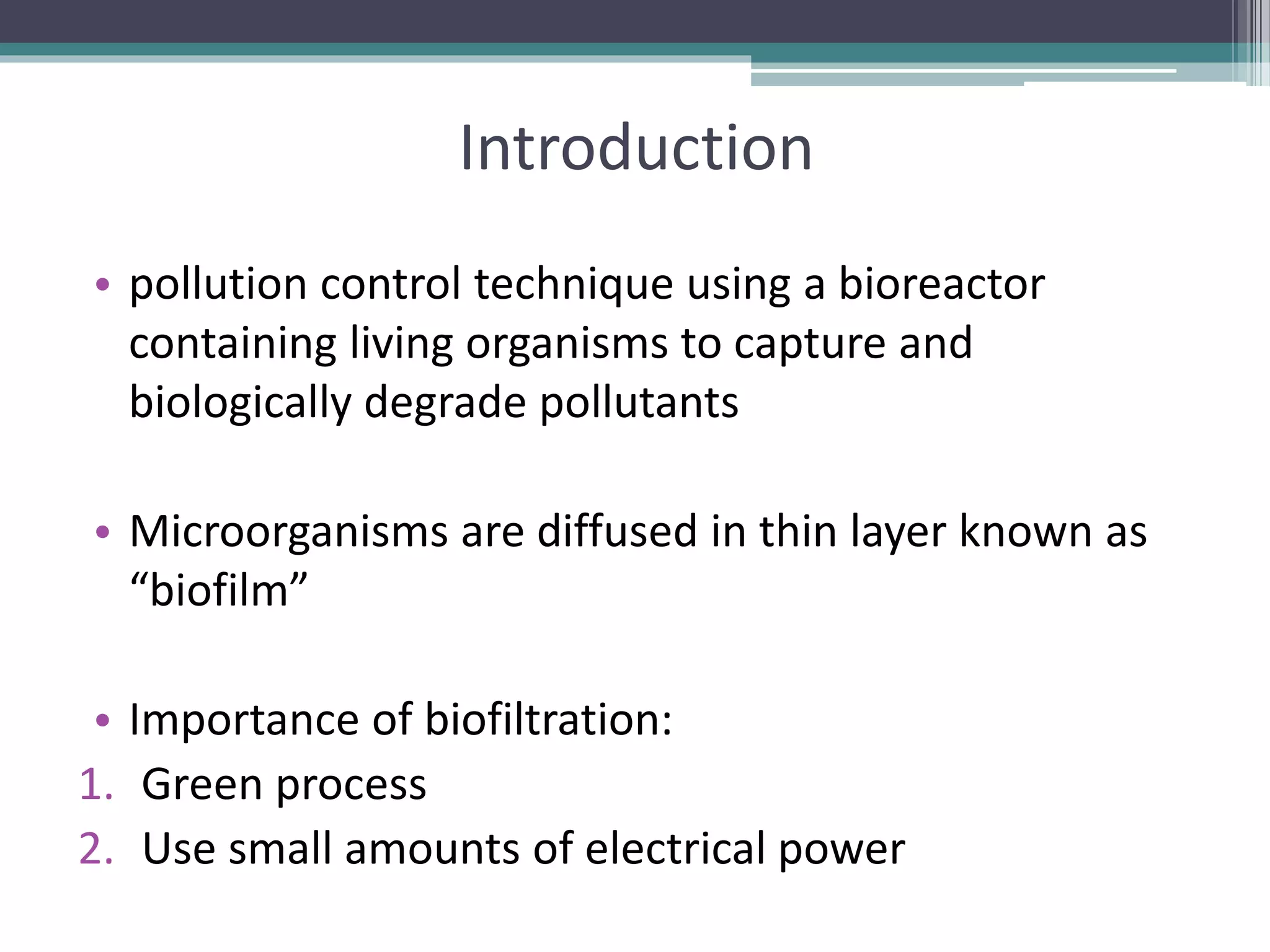 Use of biofilters for air pollution control | PPTX
