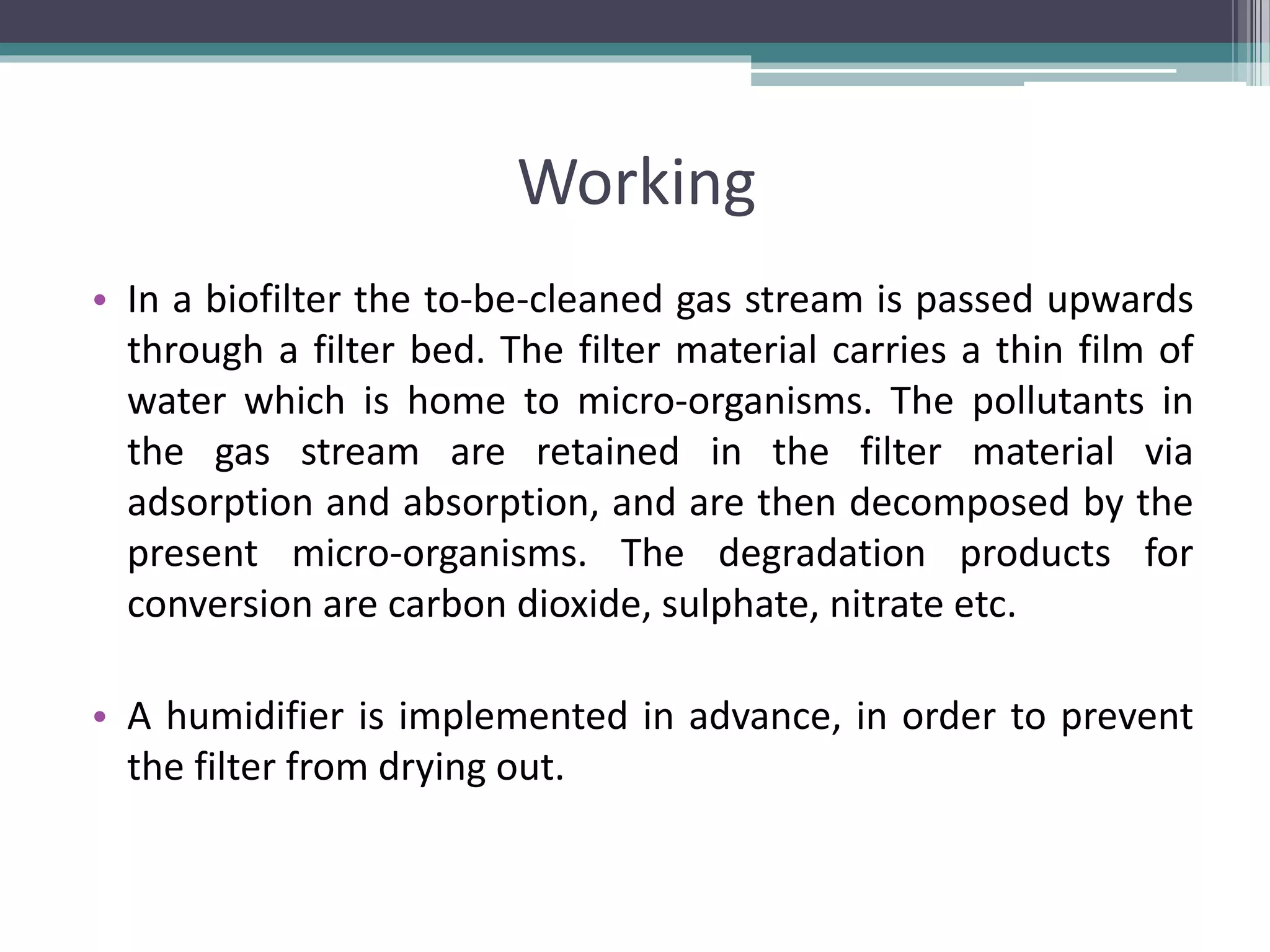 Use of biofilters for air pollution control | PPTX