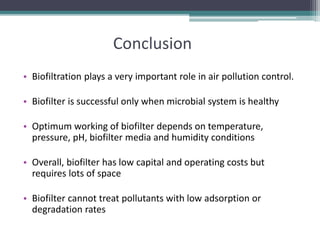 Use of biofilters for air pollution control | PPTX
