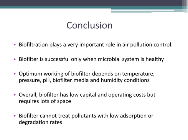 Use of biofilters for air pollution control | PPTX | Indoor ...