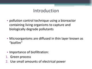 Use of biofilters for air pollution control | PPTX