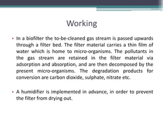 Use of biofilters for air pollution control | PPTX