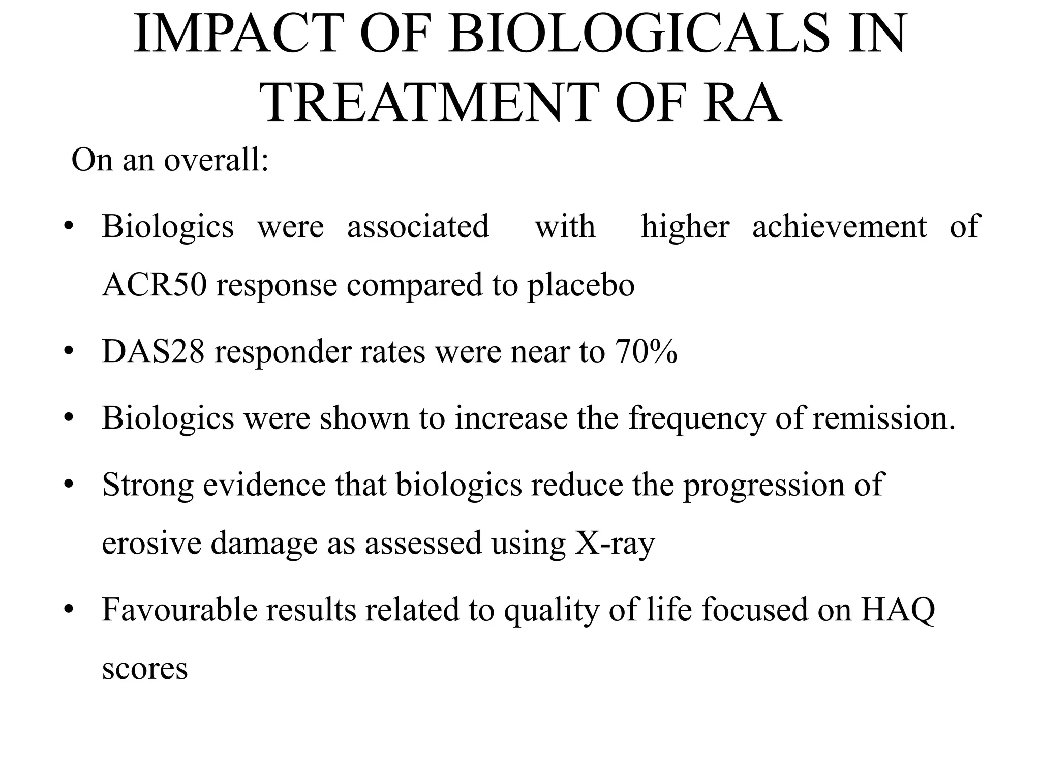 Use of biologicals in rheumatoid arthritis | PPTX