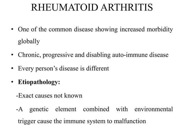 Use of biologicals in rheumatoid arthritis | PPTX | Chemistry | Science