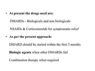 Use of biologicals in rheumatoid arthritis | PPTX