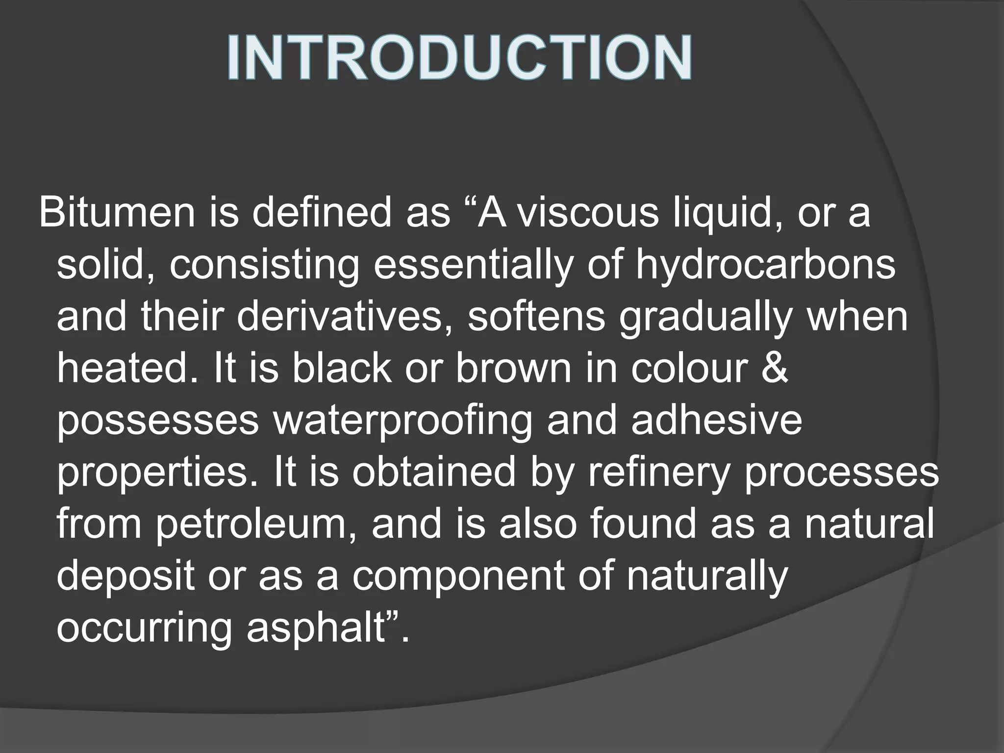 Use of bitumen in tank foundation and as a joint filling material | PPTX