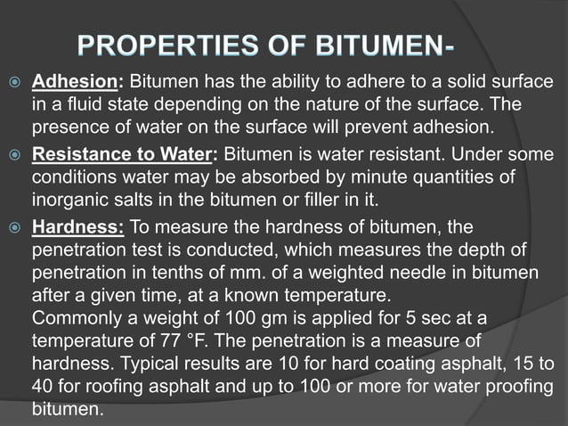Use of bitumen in tank foundation and as a joint filling material ...