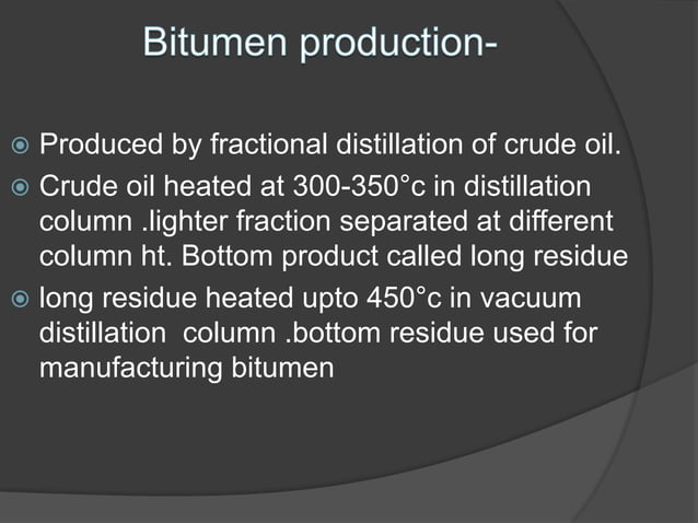 Use of bitumen in tank foundation and as a joint filling material ...
