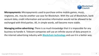 Use of blockchain in telecom and media industry | PPT