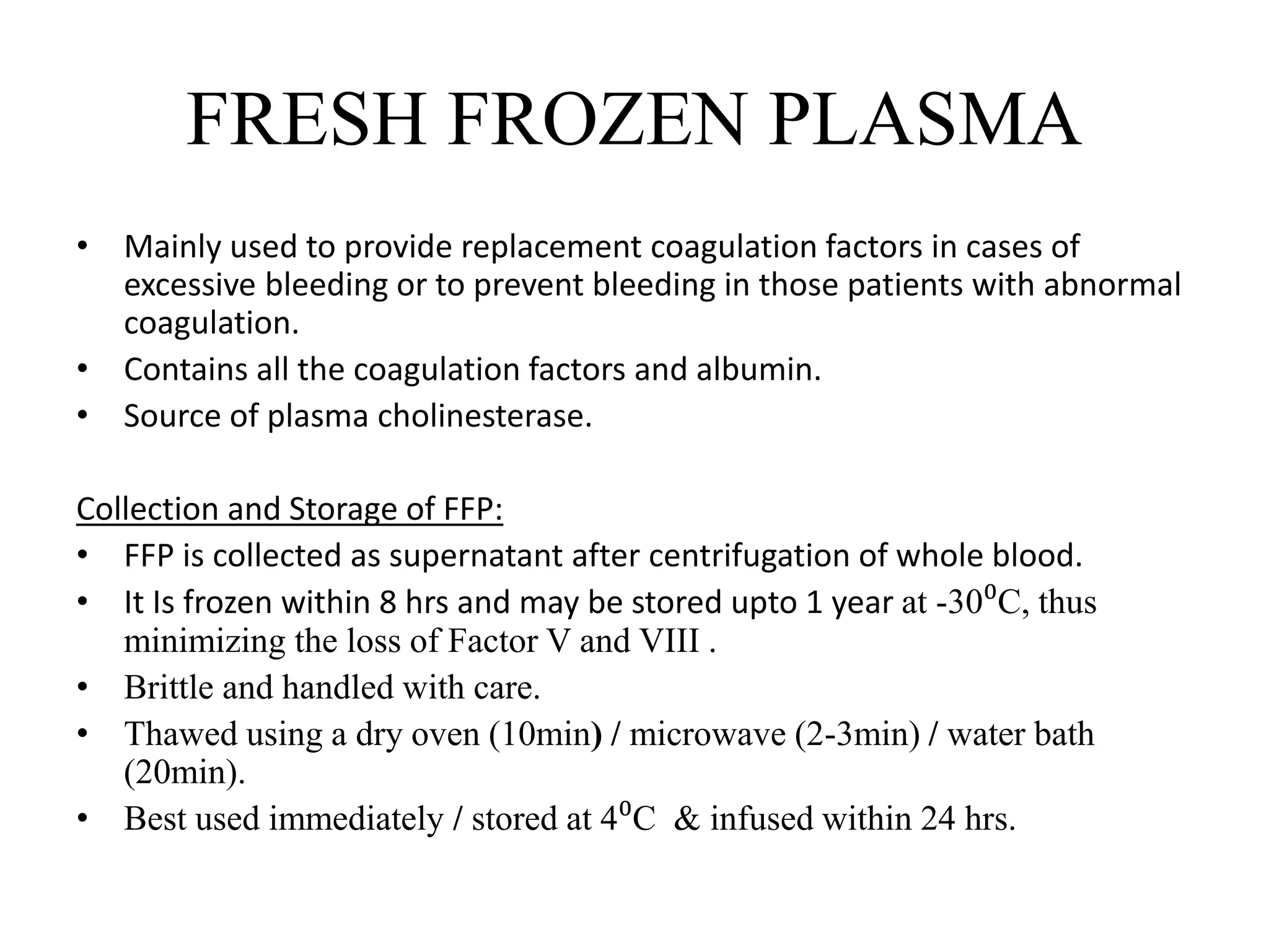 Use of blood components in clinical practice - Part 2 | PPTX