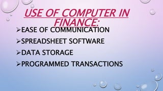 Use of computer in economics | PPTX