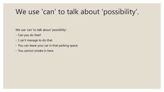 Use of can and can't | PPTX