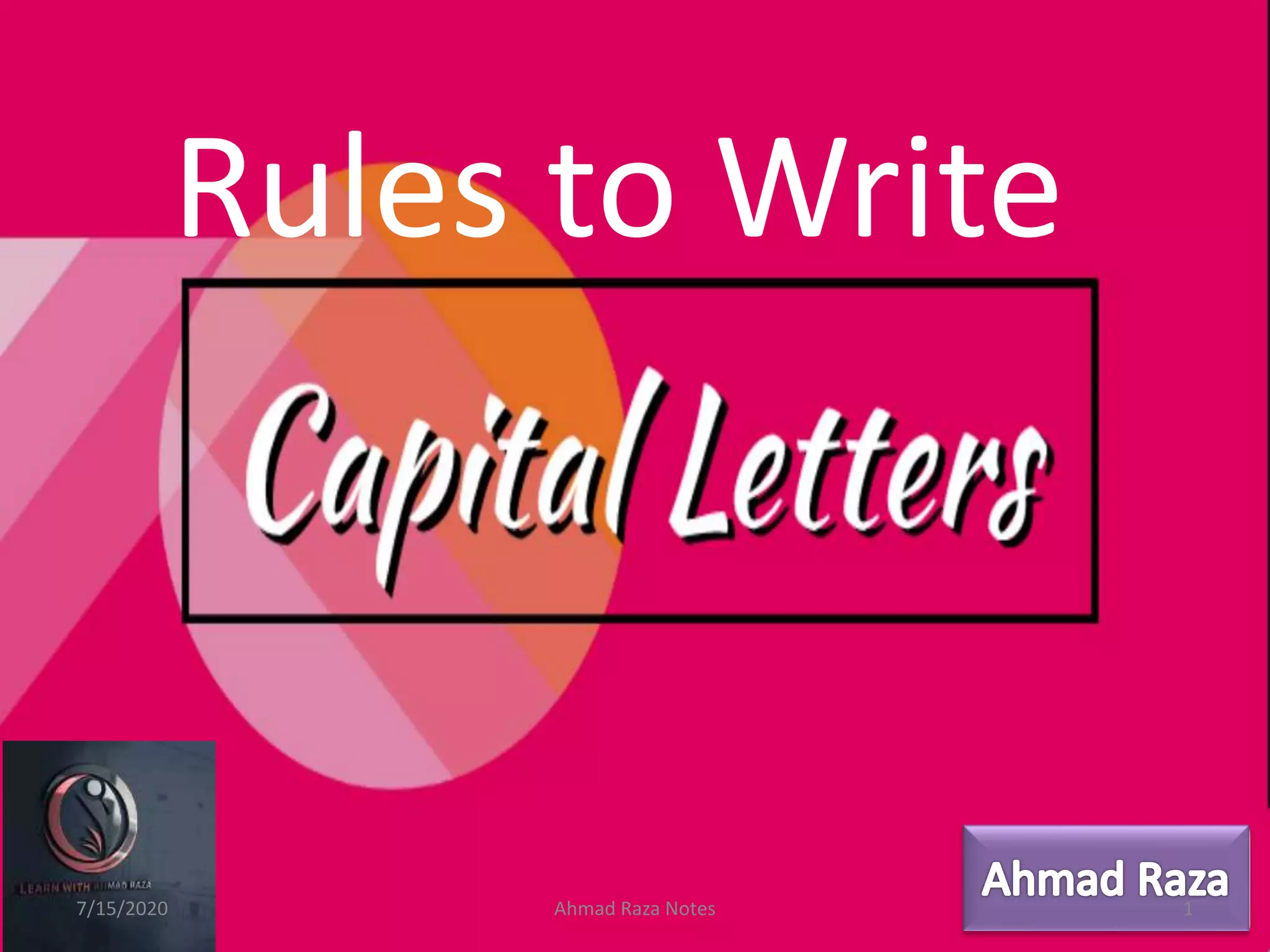 Use of Capital Letters | Rules to Write Capital Letters in English ...