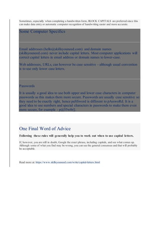 Use of capital letters | DOCX