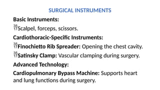USE OF CARDIOTHORACIC INSTRUMENTS.pptx pdf | PPTX