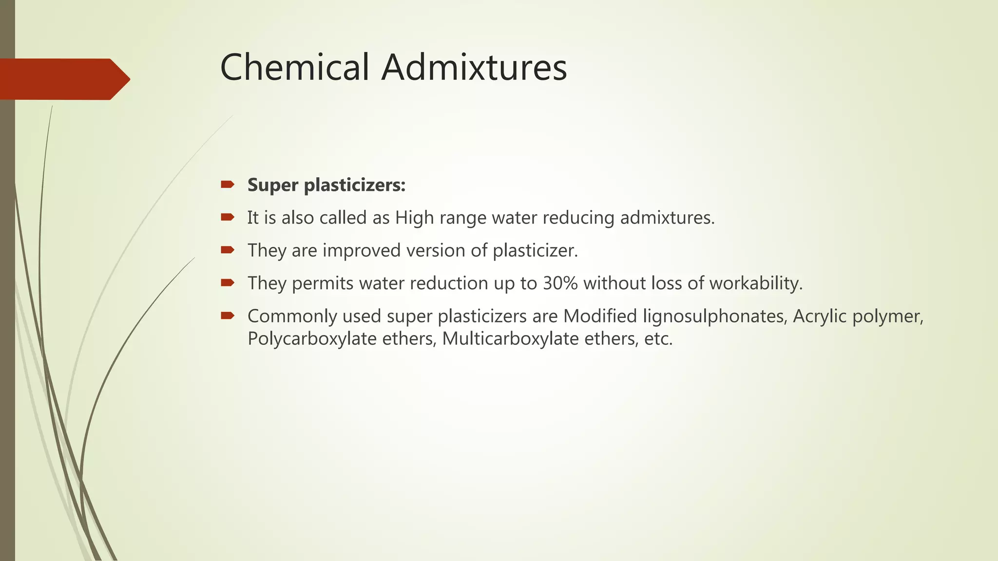 Use of chemical and mineral admixture in concrete | PPTX