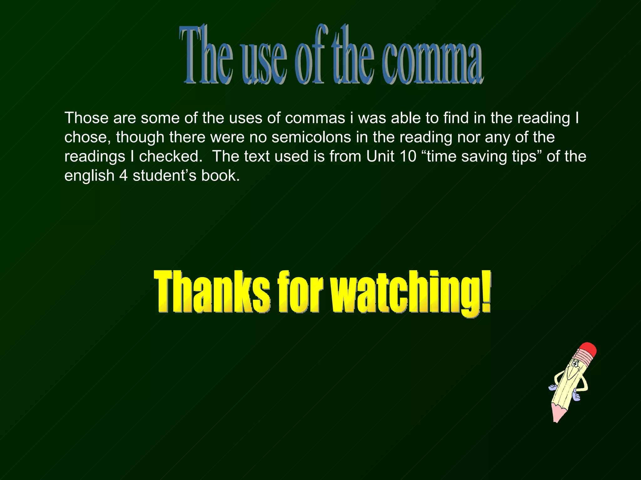 Use Of Commas | PPT