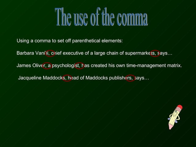 Use Of Commas | PPT