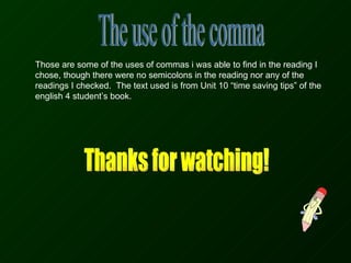 Use Of Commas | PPT