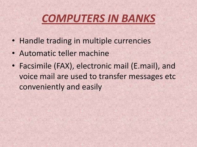 Use of computer in Various Fields | PPT