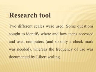 Use of computer by secondary schools students | PPT | Free Download