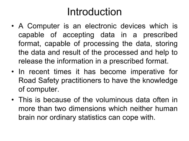Use_of_computer_in_data_analysis.ppt | Desktop Publishing | Computer Software and Applications