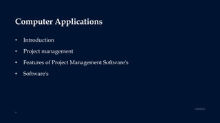 Use of computer in project management | PPTX