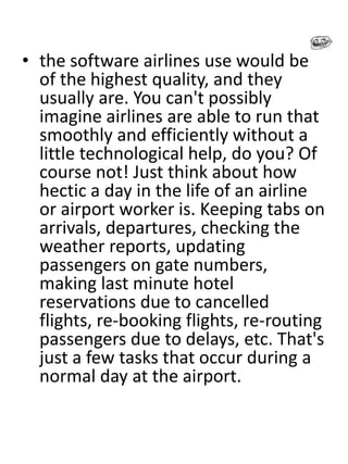 Use of computer software in airline | PPTX