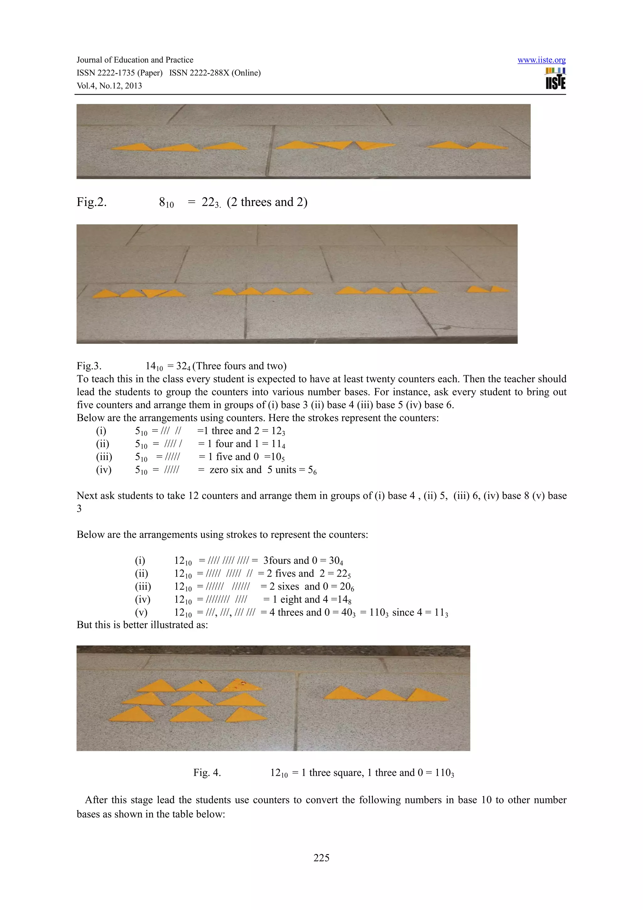Use of counters for simplifying the teaching of number bases in ...