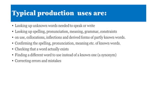 Use of Dictionary | PDF