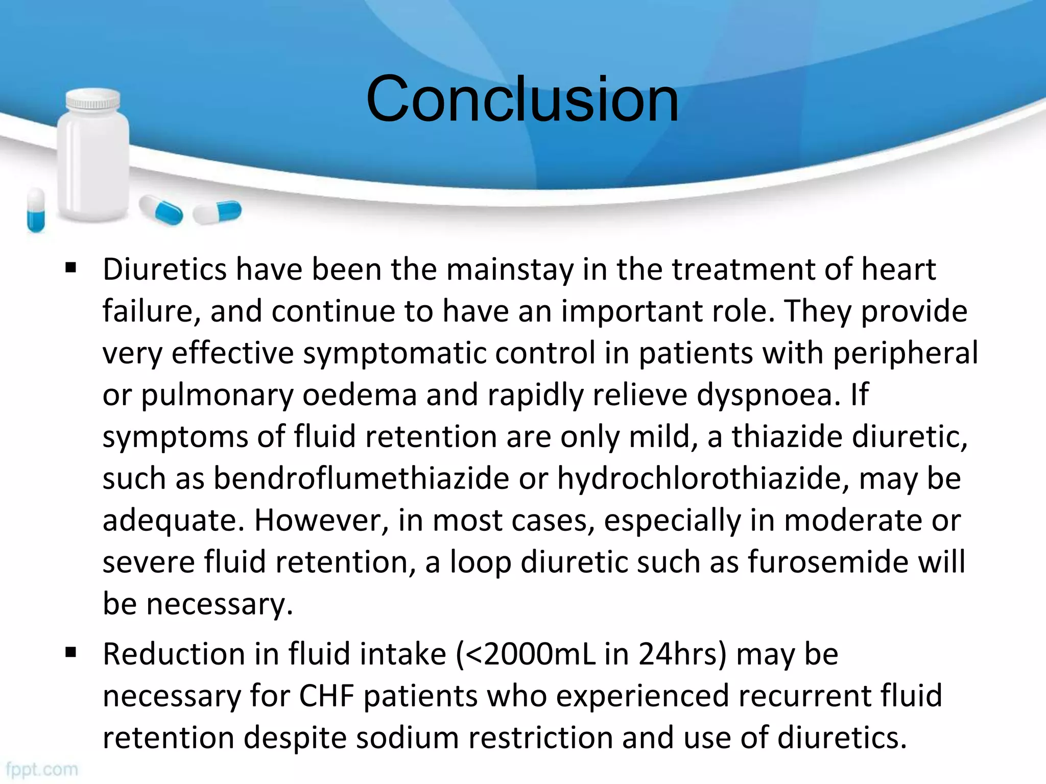 Use of diuretics in congestive heart failure. pptx | PPTX