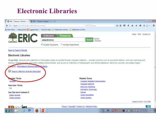 Digital and Electronic Libraries