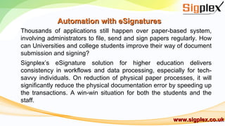 Use Of Electronic Signature In Higher Education Industry | PPT